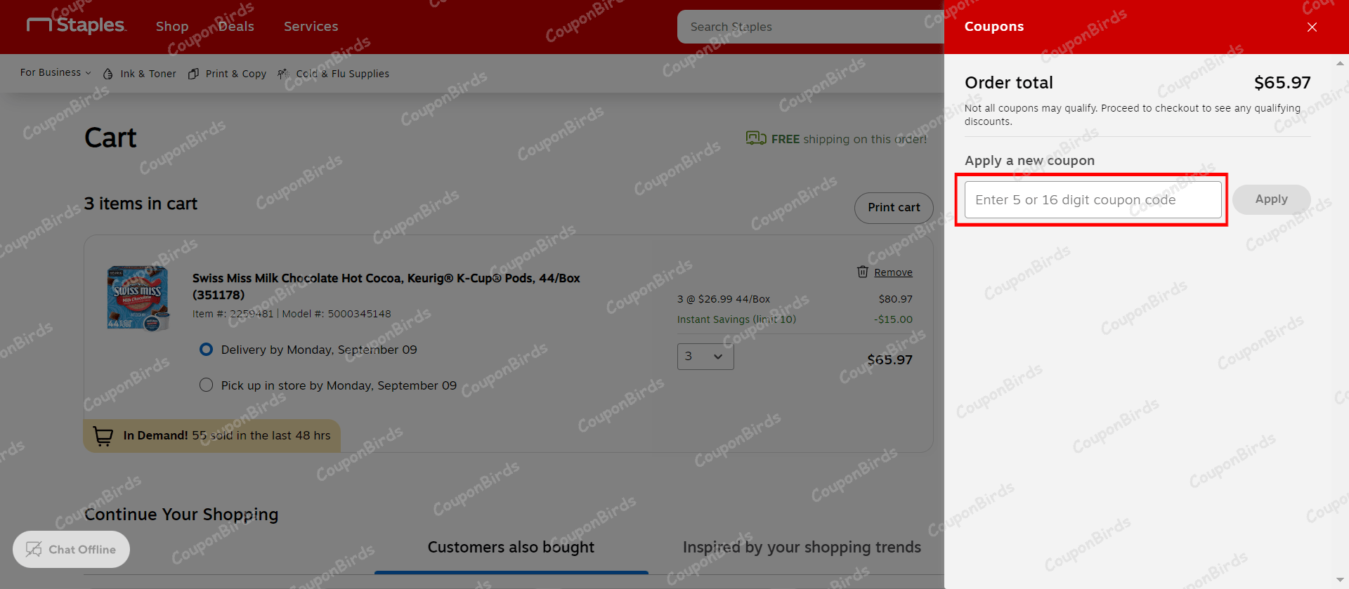 $30 Off Staples Coupons - Verified - Dec 2025