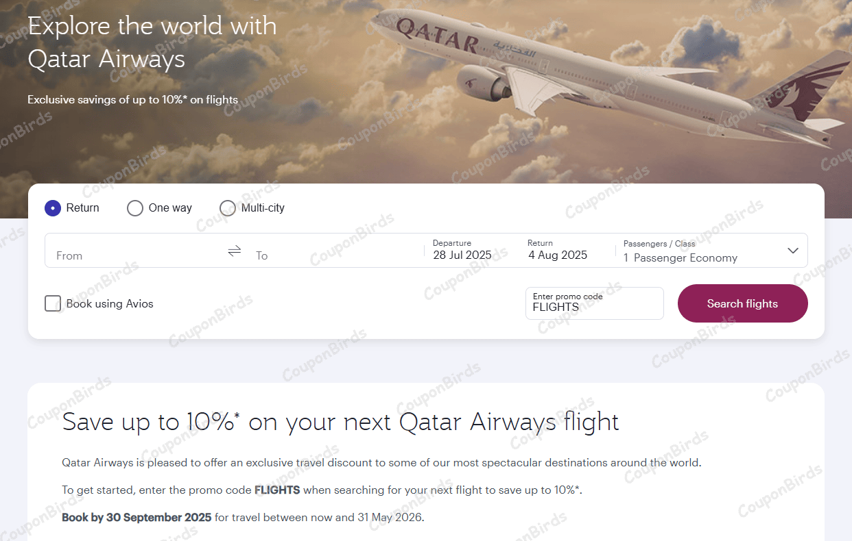 20% Off Qatar Airways Promo Codes - Jun 2026