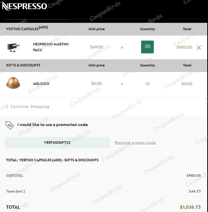 Nespresso Promo Codes - May 2026