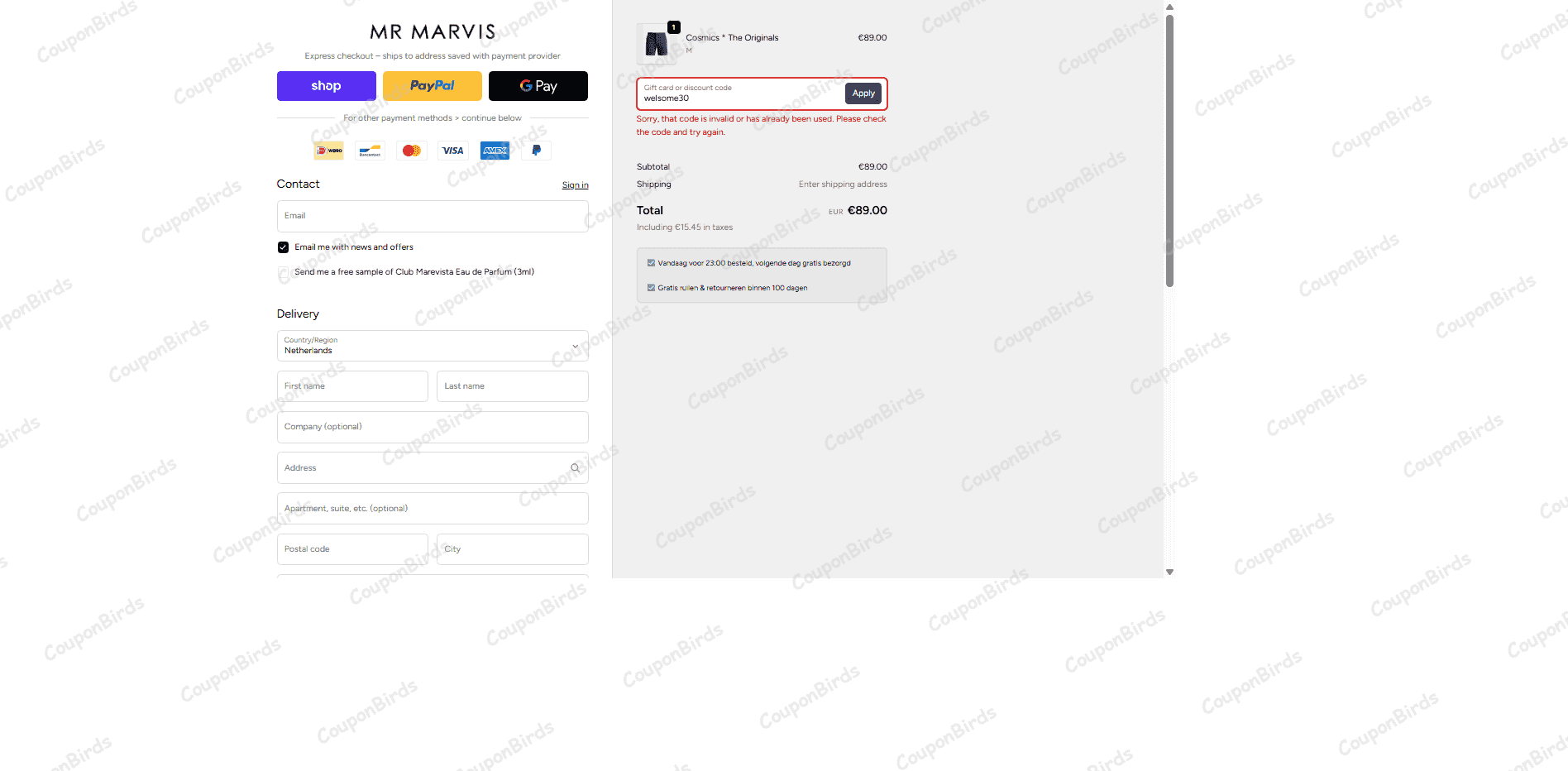 MR MARVIS Discount Codes - Verified - May 2026