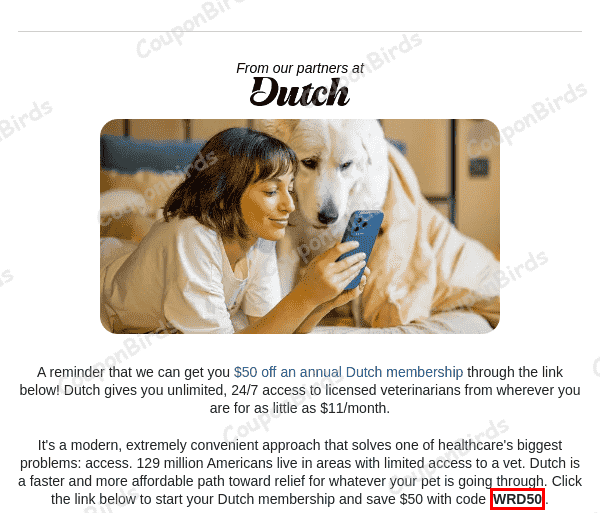 50% Off Dutch Promo Codes - Verified - May 2026