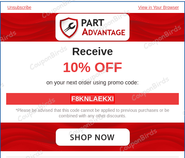 30% Off Part Advantage Discount Codes - Aug 2026