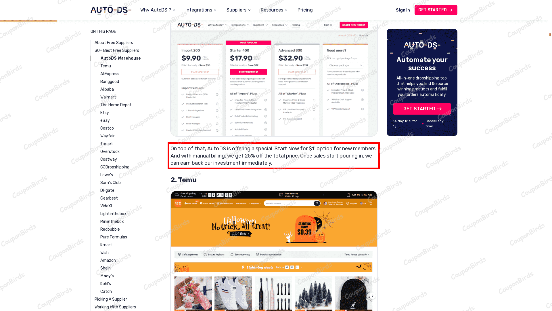 50% Off AutoDS Coupons - June 2025 Coupon Codes